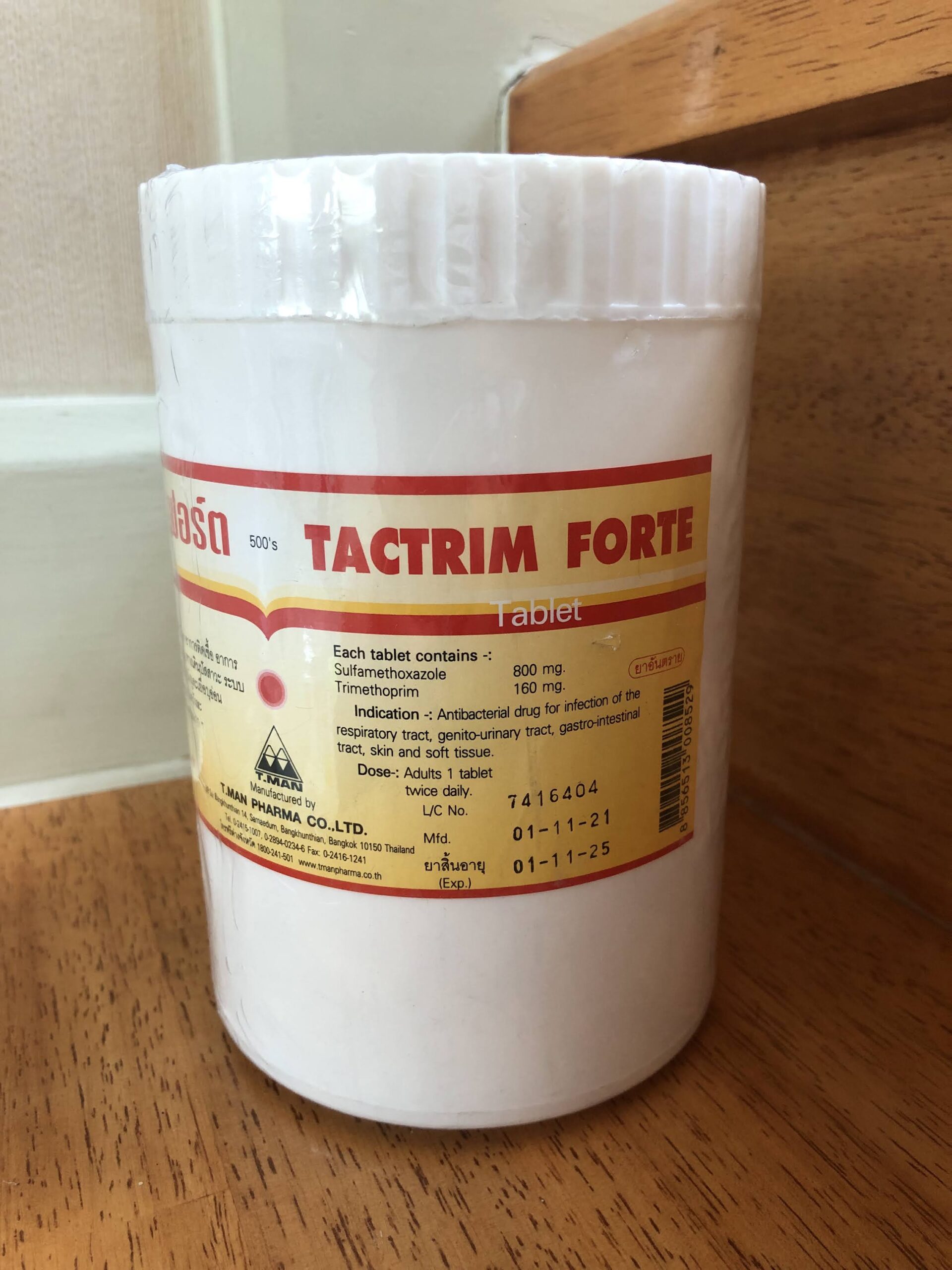 Sulfamethoxazole/Trimethoprim 800/160 (Bactrim) Bottle of 500 tablets ...